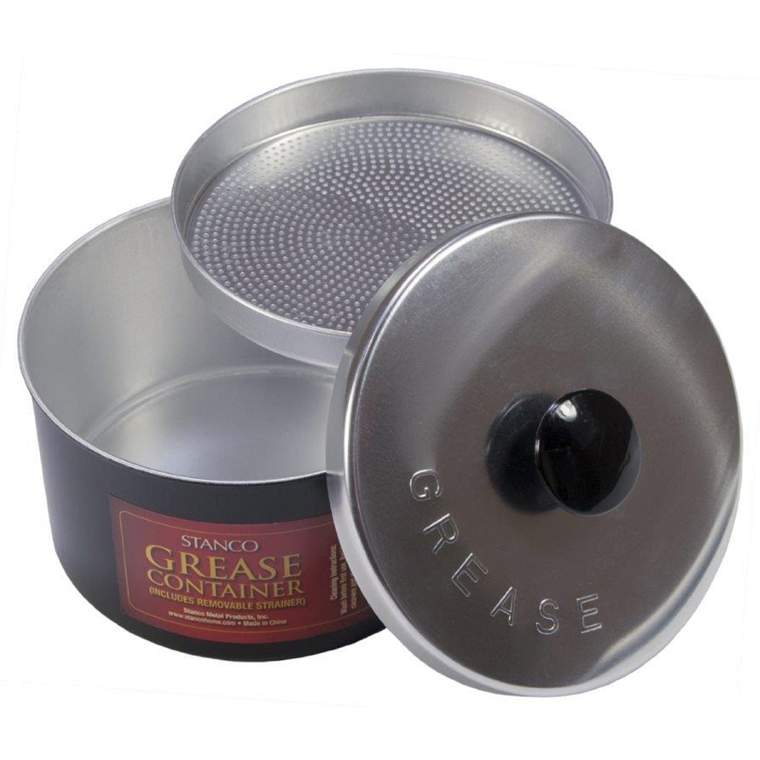 Aluminum Grease Strainer Cup With Lid, 32 Oz Capacity - ciyashop