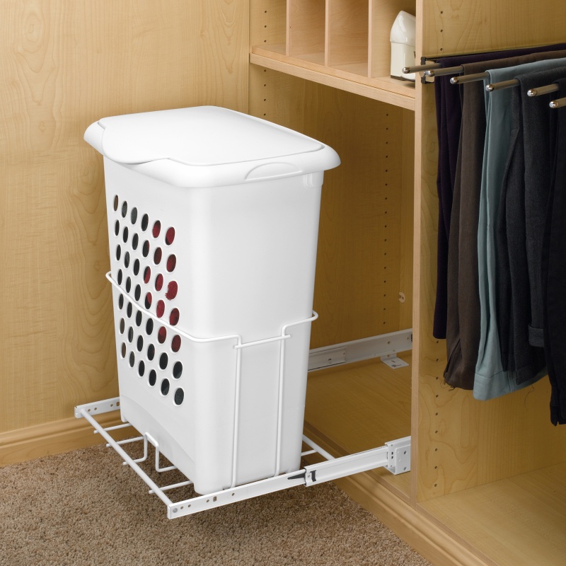 Wire Bottom Mount Polymer Hamper Pullout White Rev-A-Shelf HPRV-1925 S ...
